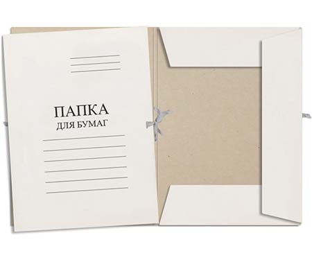 Папка картонная с завязками 370-390пл. бел. Пз5 (50/150) | Нева Маркет
